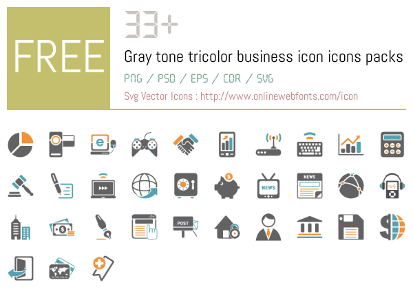 +33 Gray tone tricolor business icon Icons Packs Free Downloads ...