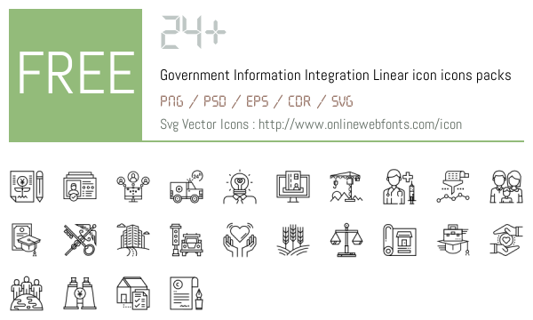 +24 Government Information Integration Linear icon Icons Packs Free ...