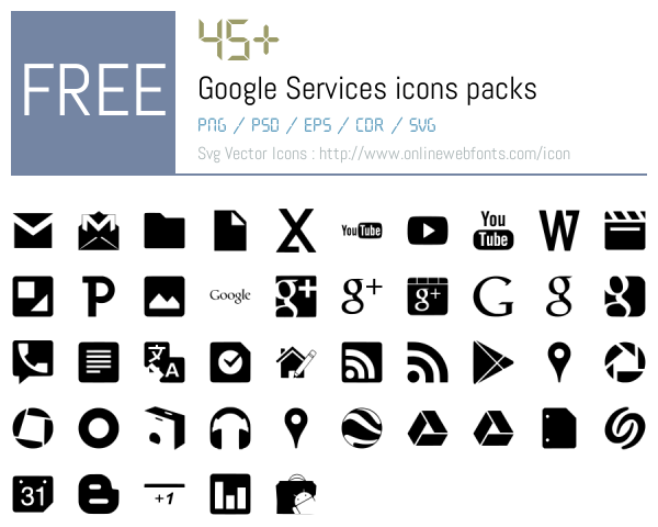 +45 Google Services Icons Packs Free Downloads - OnlineWebFonts.COM