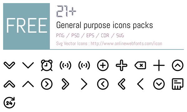 +21 General purpose Icons Packs Free Downloads - OnlineWebFonts.COM