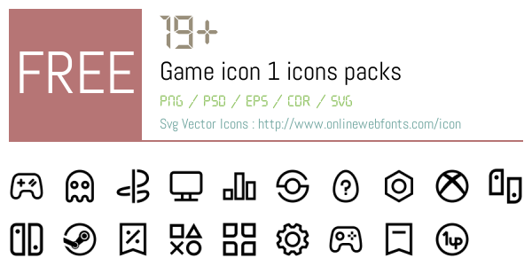 +19 Game icon 1 Icons Packs Free Downloads - OnlineWebFonts.COM