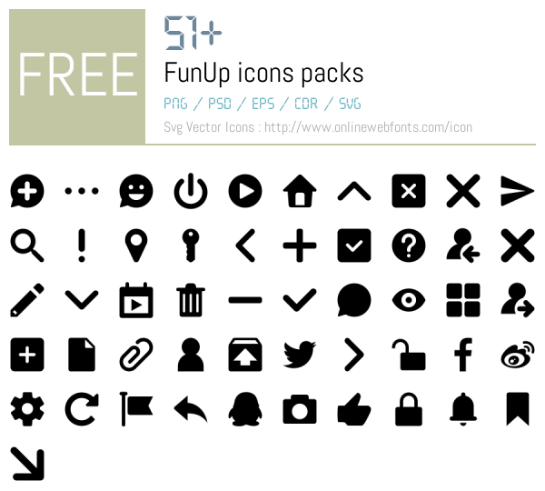 +51 FunUp Icons Packs Free Downloads - OnlineWebFonts.COM