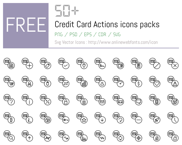 +50 Credit Card Actions Icons Packs Free Downloads - OnlineWebFonts.COM