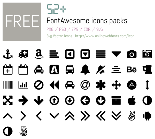 +52 FontAwesome Icons Packs Free Downloads - OnlineWebFonts.COM