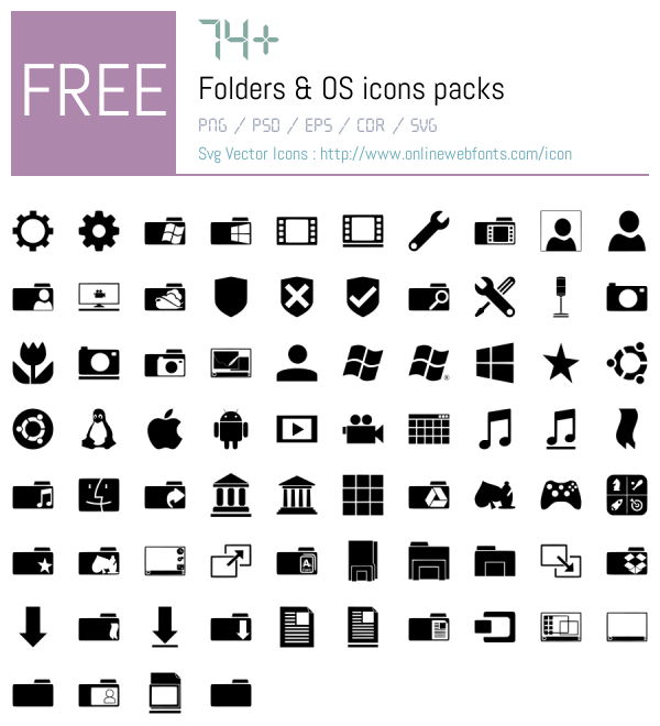 +74 Folders & OS Icons Packs Free Downloads - OnlineWebFonts.COM