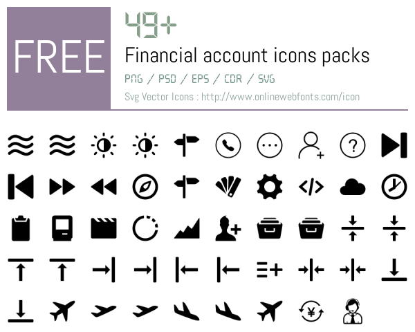 +49 Financial account Icons Packs Free Downloads - OnlineWebFonts.COM