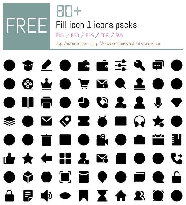 +80 Fill icon 1 Icons Packs Free Downloads - OnlineWebFonts.COM