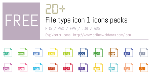 +20 File type icon 1 Icons Packs Free Downloads - OnlineWebFonts.COM