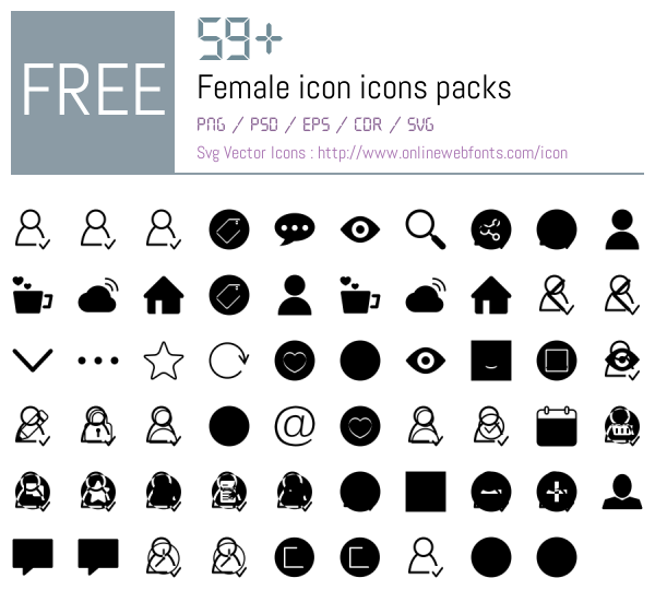 +59 Female icon Icons Packs Free Downloads - OnlineWebFonts.COM