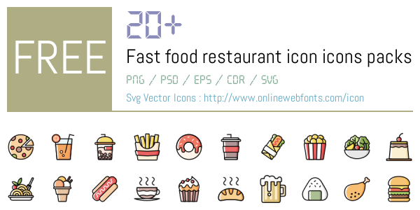 +20 Fast food restaurant icon Icons Packs Free Downloads ...