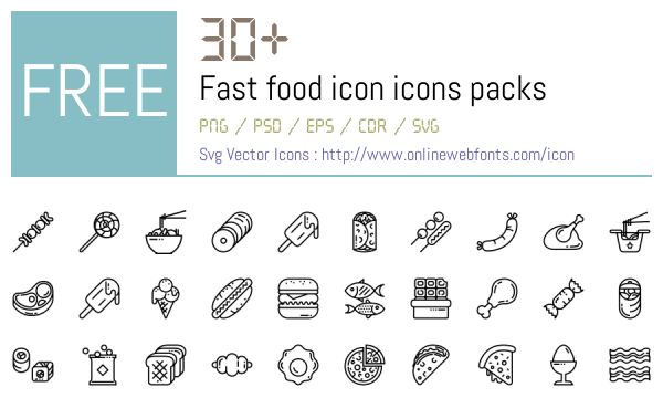 +30 Fast food icon Icons Packs Free Downloads - OnlineWebFonts.COM