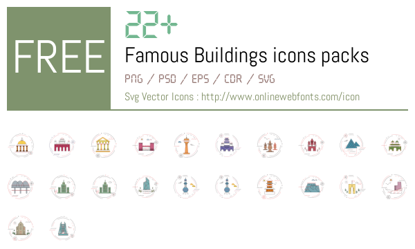 +22 Famous Buildings Icons Packs Free Downloads - OnlineWebFonts.COM
