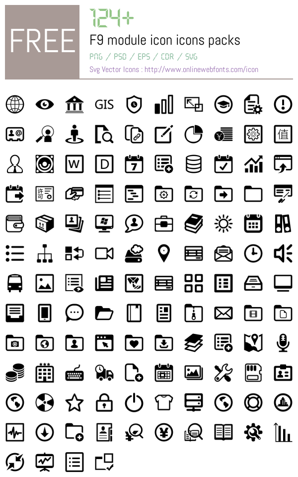 +124 F9 module icon Icons Packs Free Downloads - OnlineWebFonts.COM