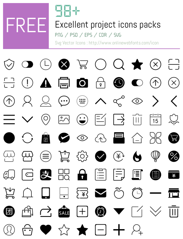 +98 Excellent project Icons Packs Free Downloads - OnlineWebFonts.COM