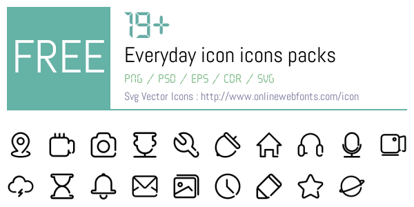 +19 Everyday icon Icons Packs Free Downloads - OnlineWebFonts.COM