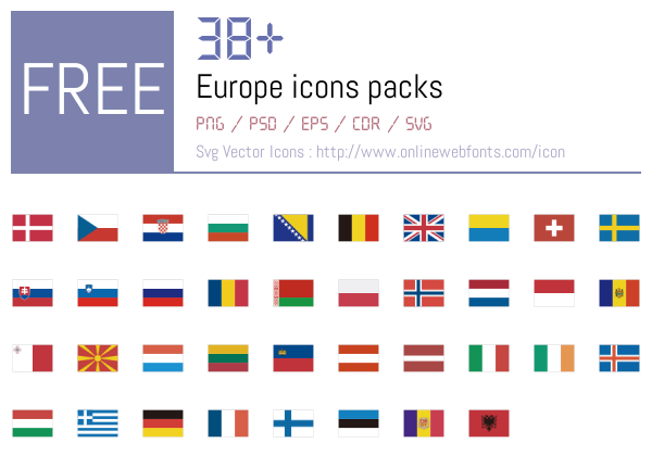 +38 Europe Icons Packs Free Downloads - OnlineWebFonts.COM