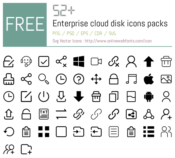 +52 Enterprise cloud disk Icons Packs Free Downloads - OnlineWebFonts.COM