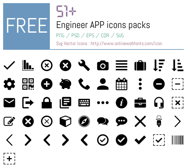 +51 Engineer APP Icons Packs Free Downloads - OnlineWebFonts.COM