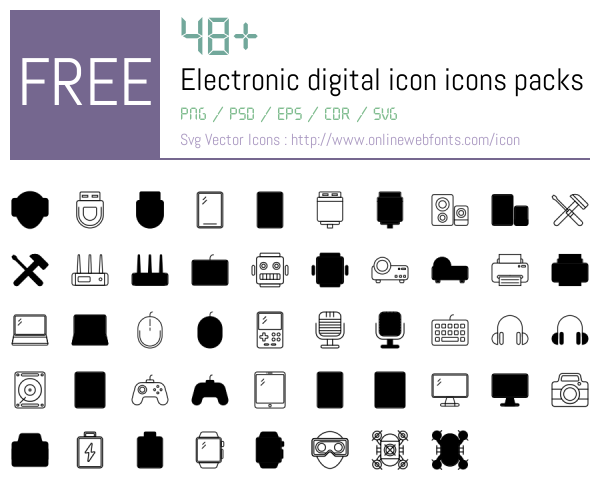 +48 Electronic digital icon Icons Packs Free Downloads - OnlineWebFonts.COM