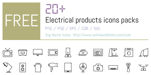 +20 Electrical products Icons Packs Free Downloads - OnlineWebFonts.COM