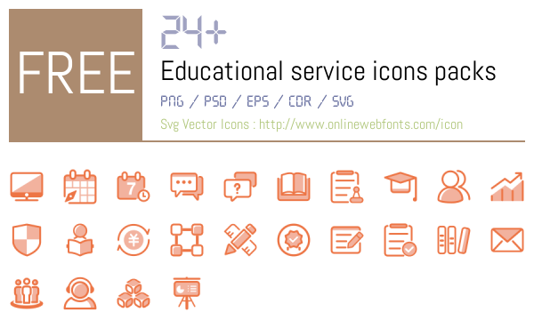+24 Educational service Icons Packs Free Downloads - OnlineWebFonts.COM