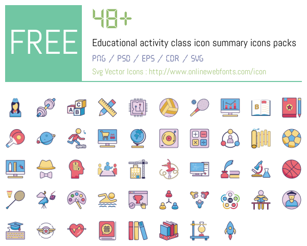 +48 Educational activity class icon summary Icons Packs Free Downloads ...