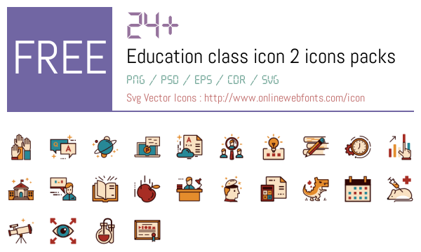 +24 Education class icon 2 Icons Packs Free Downloads - OnlineWebFonts.COM