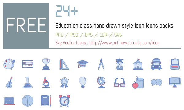 +24 Education class hand drawn style icon Icons Packs Free Downloads ...
