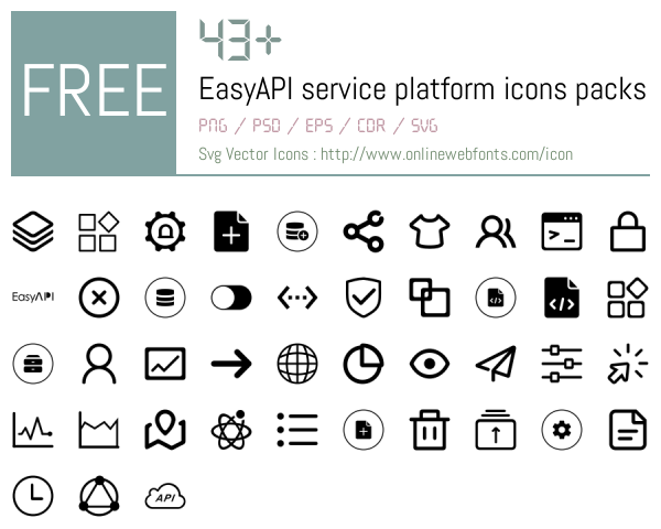 +43 EasyAPI service platform Icons Packs Free Downloads ...