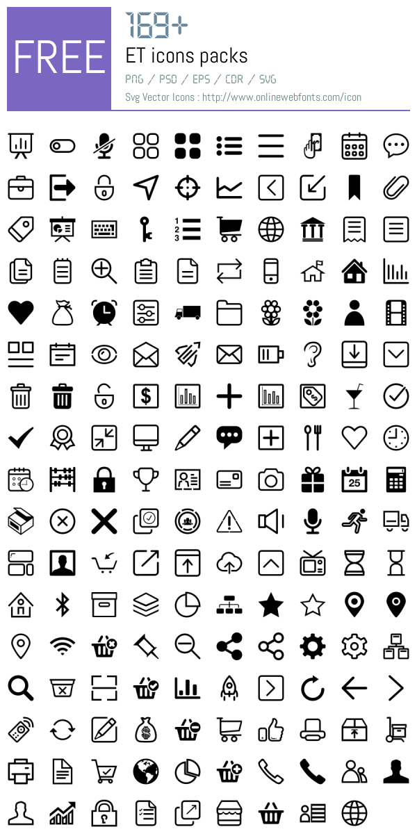 +169 ET Icons Packs Free Downloads - OnlineWebFonts.COM