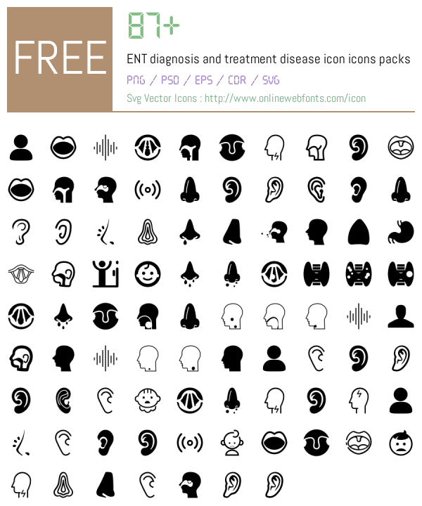 +87 ENT diagnosis and treatment disease icon Icons Packs Free Downloads ...
