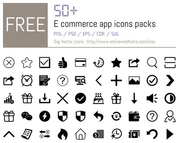 +50 E commerce app Icons Packs Free Downloads - OnlineWebFonts.COM