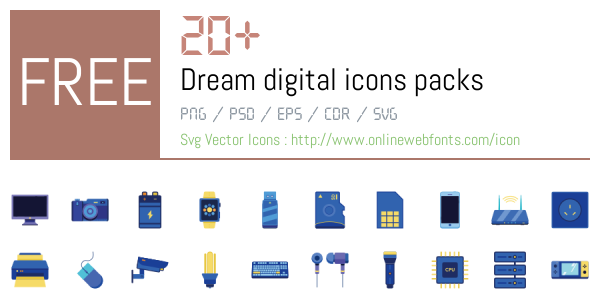 +20 Dream digital Icons Packs Free Downloads - OnlineWebFonts.COM