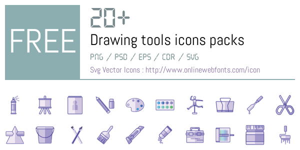 +20 Drawing tools Icons Packs Free Downloads - OnlineWebFonts.COM