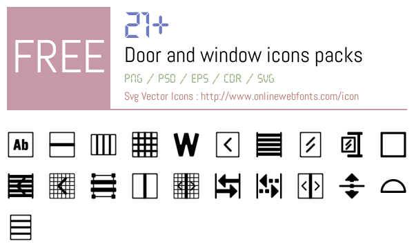 +21 Door and window Icons Packs Free Downloads - OnlineWebFonts.COM