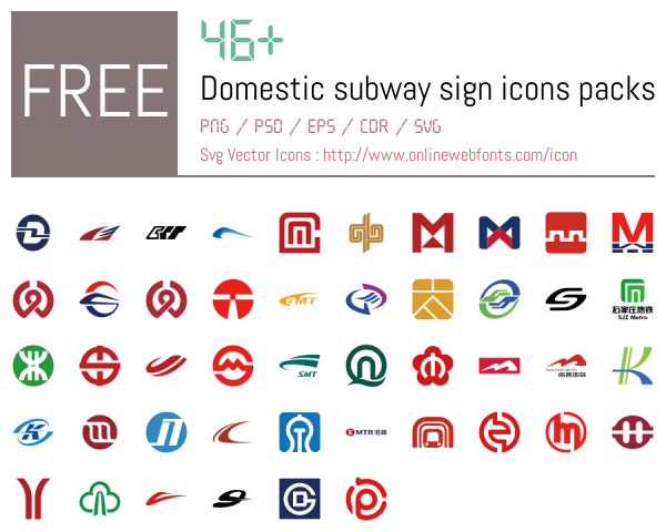 +46 Domestic subway sign Icons Packs Free Downloads - OnlineWebFonts.COM
