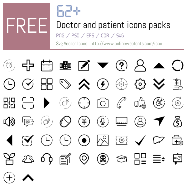 +62 Doctor and patient Icons Packs Free Downloads - OnlineWebFonts.COM