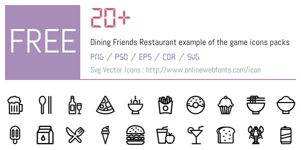 +20 Dining Friends Restaurant example of the game Icons Packs Free ...