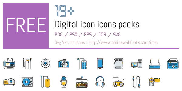 +19 Digital icon Icons Packs Free Downloads - OnlineWebFonts.COM