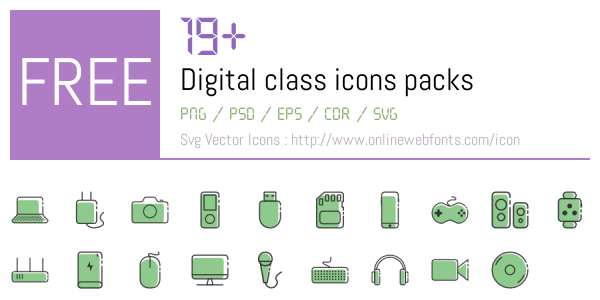 +19 Digital class Icons Packs Free Downloads - OnlineWebFonts.COM