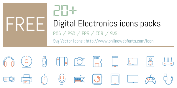 +20 Digital Electronics Icons Packs Free Downloads - OnlineWebFonts.COM