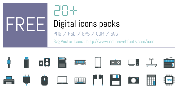 +20 Digital Icons Packs Free Downloads - OnlineWebFonts.COM