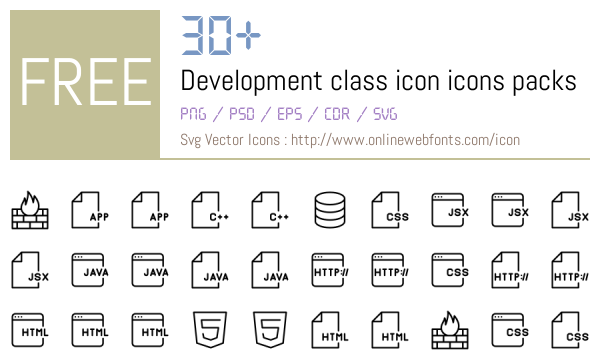 +30 Development class icon Icons Packs Free Downloads - OnlineWebFonts.COM