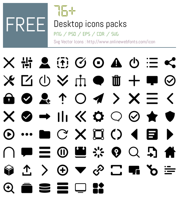 +76 Desktop Icons Packs Free Downloads - OnlineWebFonts.COM