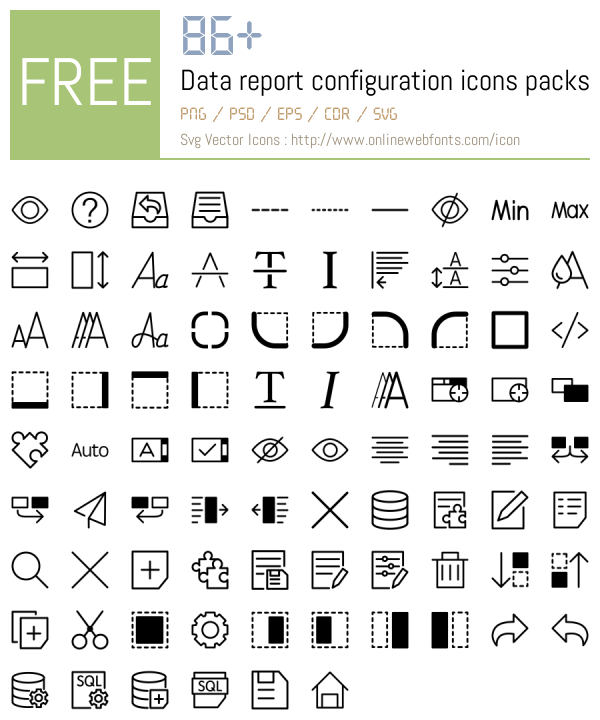 +86 Data report configuration Icons Packs Free Downloads - OnlineWebFonts.COM