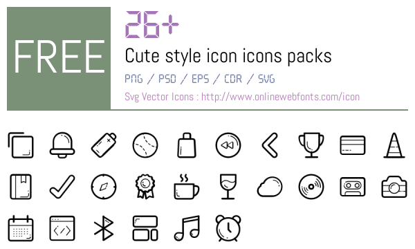 +26 Cute style icon Icons Packs Free Downloads - OnlineWebFonts.COM