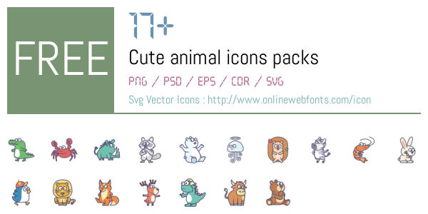 +17 Cute animal Icons Packs Free Downloads - OnlineWebFonts.COM