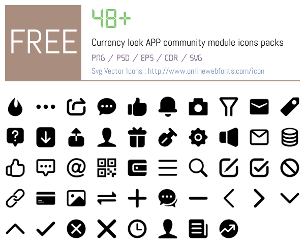 +48 Currency look APP community module Icons Packs Free Downloads ...