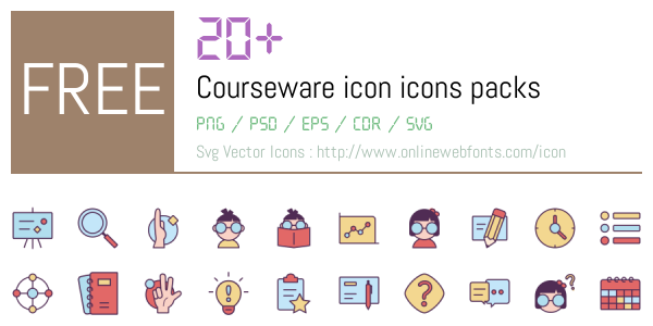 +20 Courseware icon Icons Packs Free Downloads - OnlineWebFonts.COM