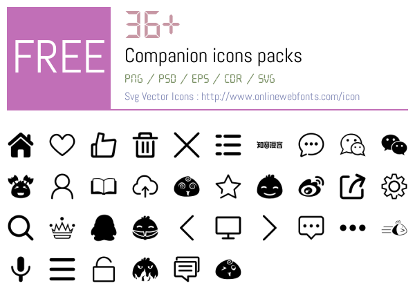 +36 Companion Icons Packs Free Downloads - OnlineWebFonts.COM